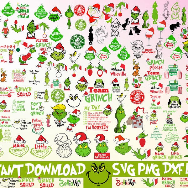 Grinch Svg Bundle - Etsy