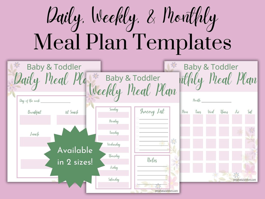 Baby & Toddler Meal Planner | Baby Led Weaning Meal Plan | Daily Meal ...
