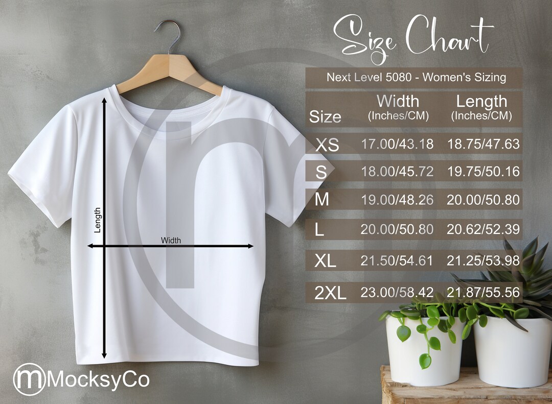 Next Level 5080 Women's Festival Crop Top T-shirt Sizing Cart, Unisex ...