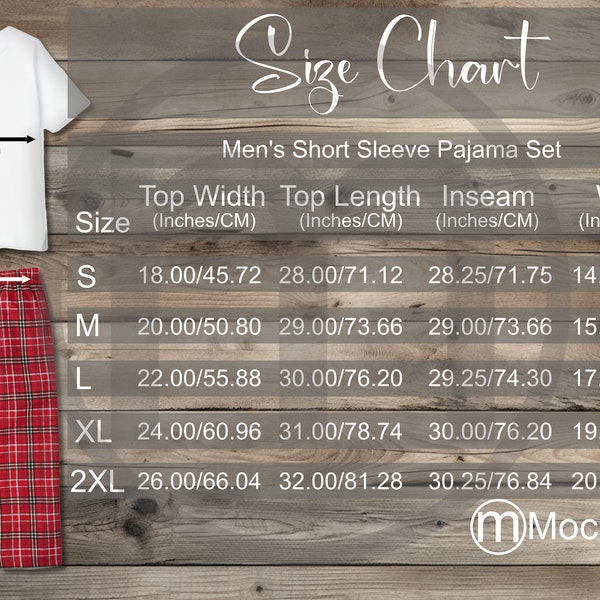 Pajama Size Chart - Etsy