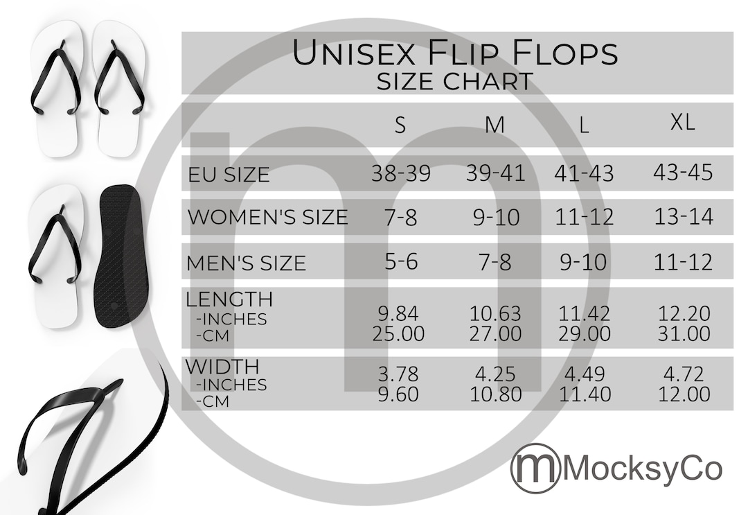 Spoke Custom Products Unisex Flip Flops AOP Size Chart All Over Print ...