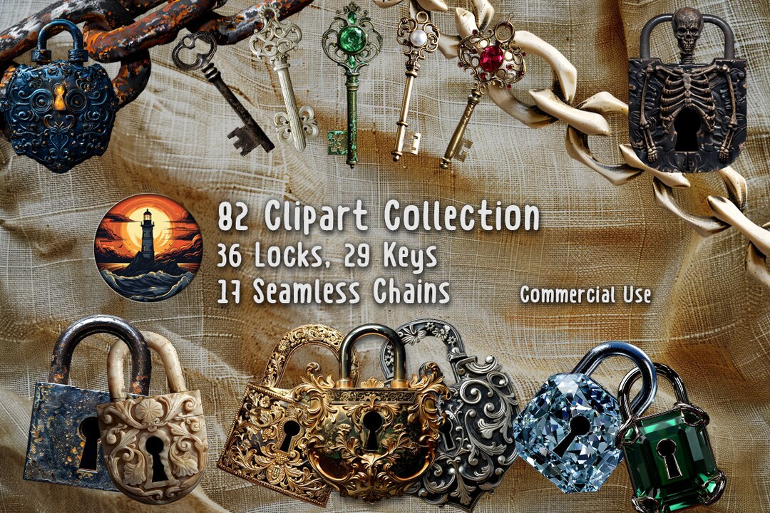 High Resolution Locks and Keys, Seamless Repeating Chains, Medieval ...