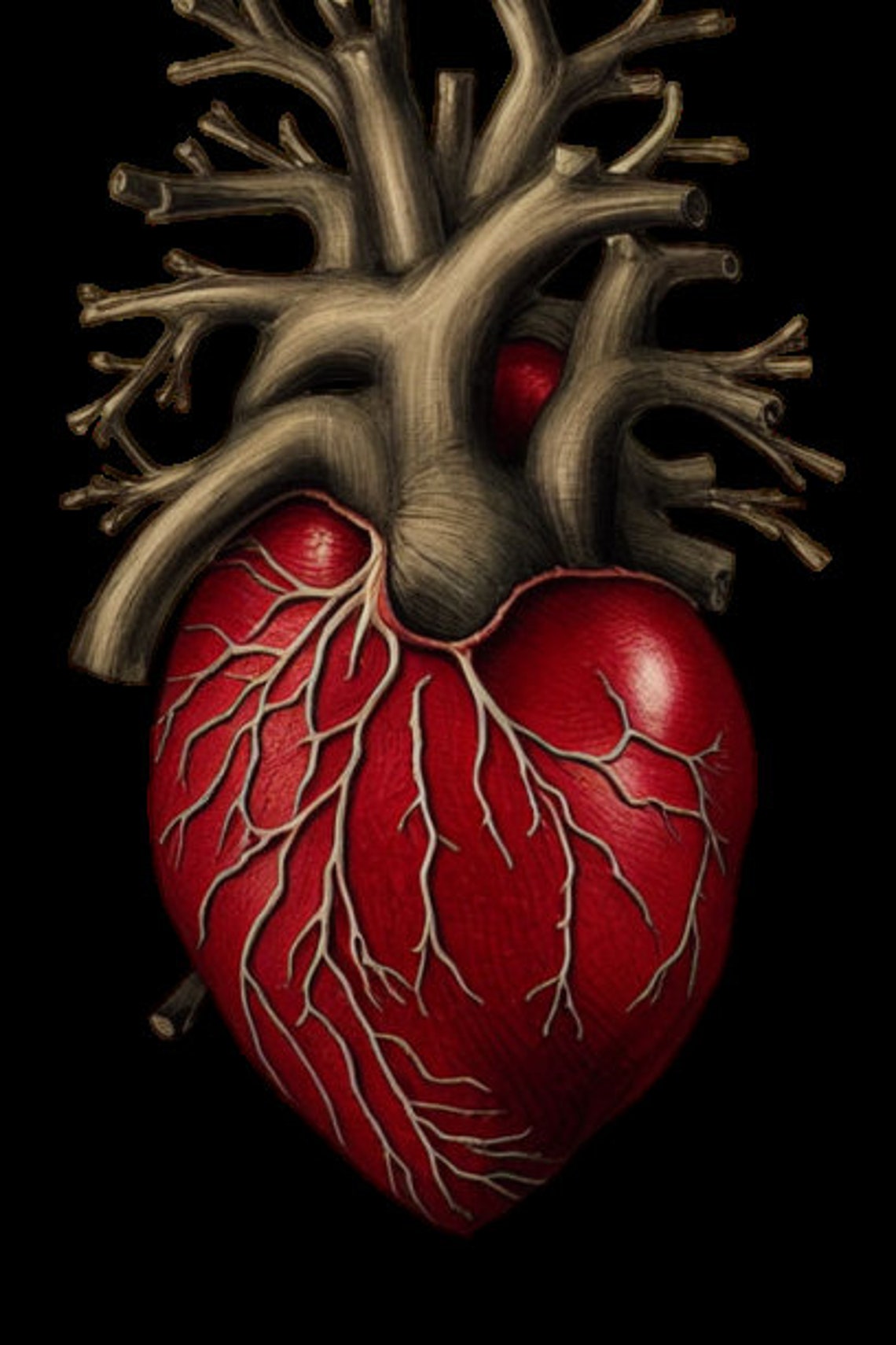 Human Heart Art Human Heart Shape Image Medical Gift Cardiologist Human ...