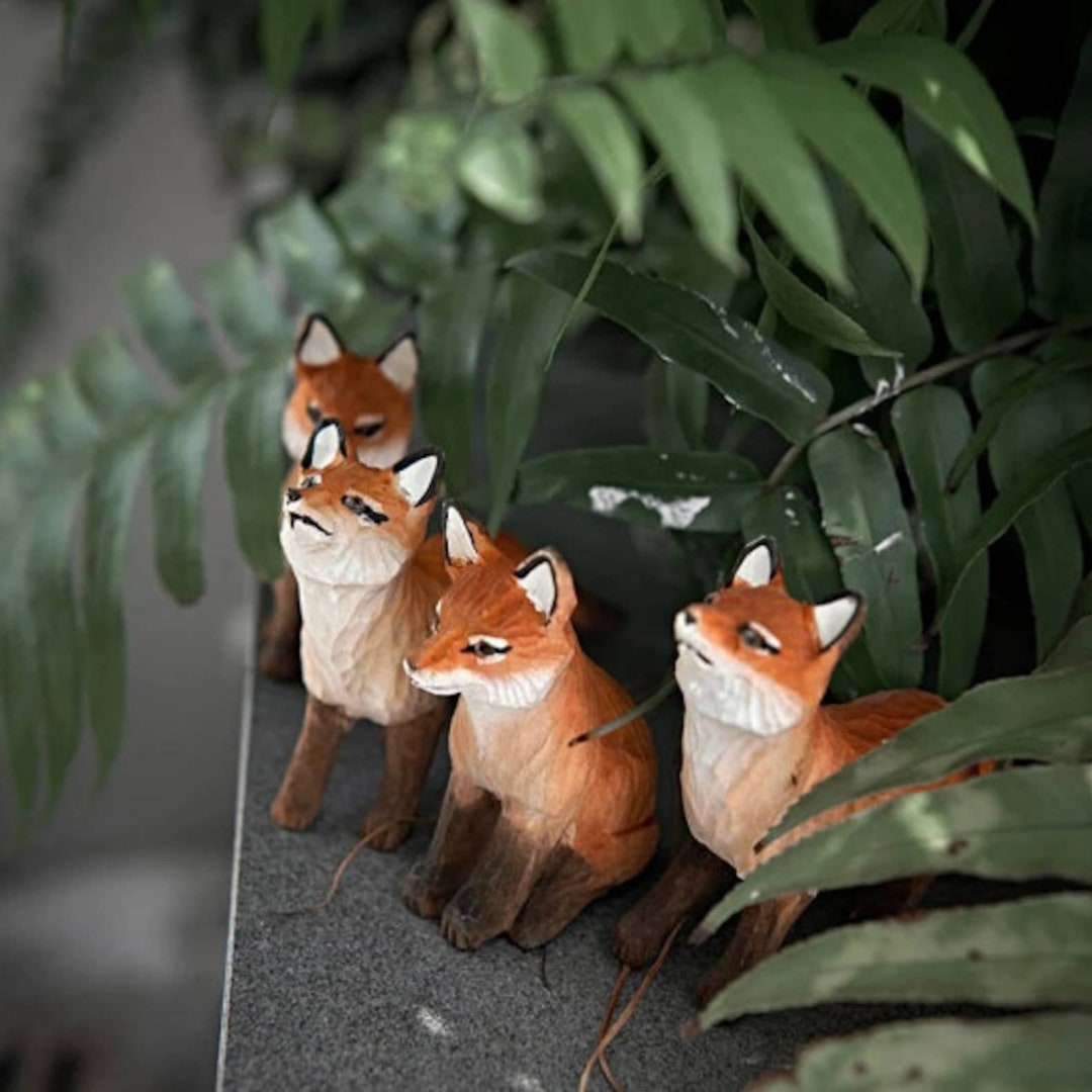 Handmade Wooden Fox Wooden Fox Sculpture Fox Ornaments - Etsy