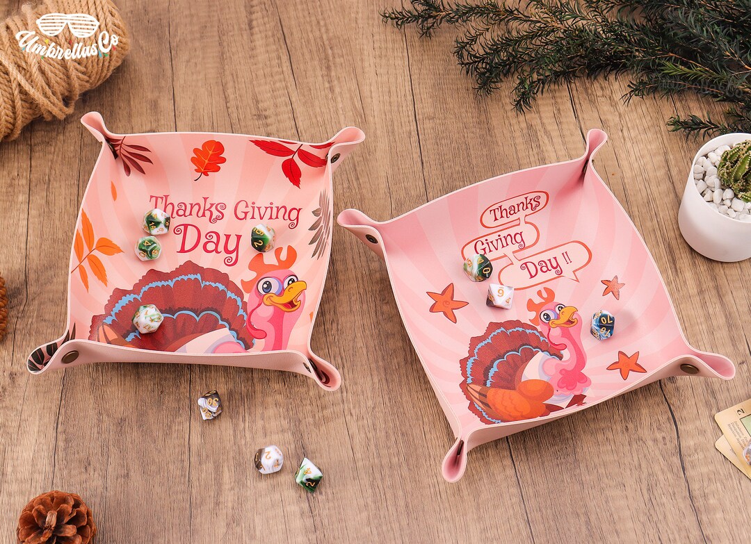 Personalized Leather Dice Tray Thanksgiving Day Tray Dnd - Etsy