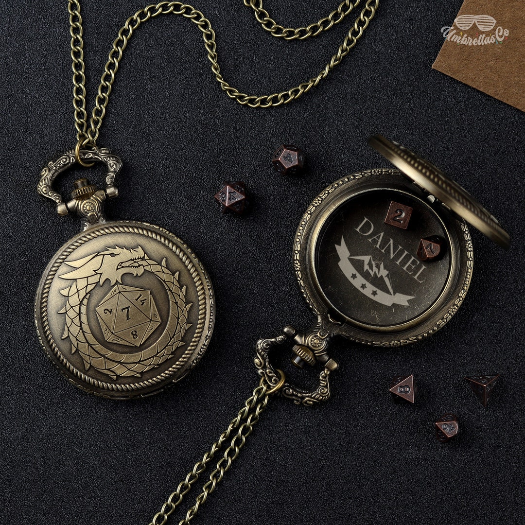 Custom Pocket Watch Dice Tray - Roman Style Pocket Watch Shell, Metal ...