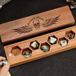 Personalized Wooden Dice Box - Dnd Gifts Engraved, Dice Storage Box ...