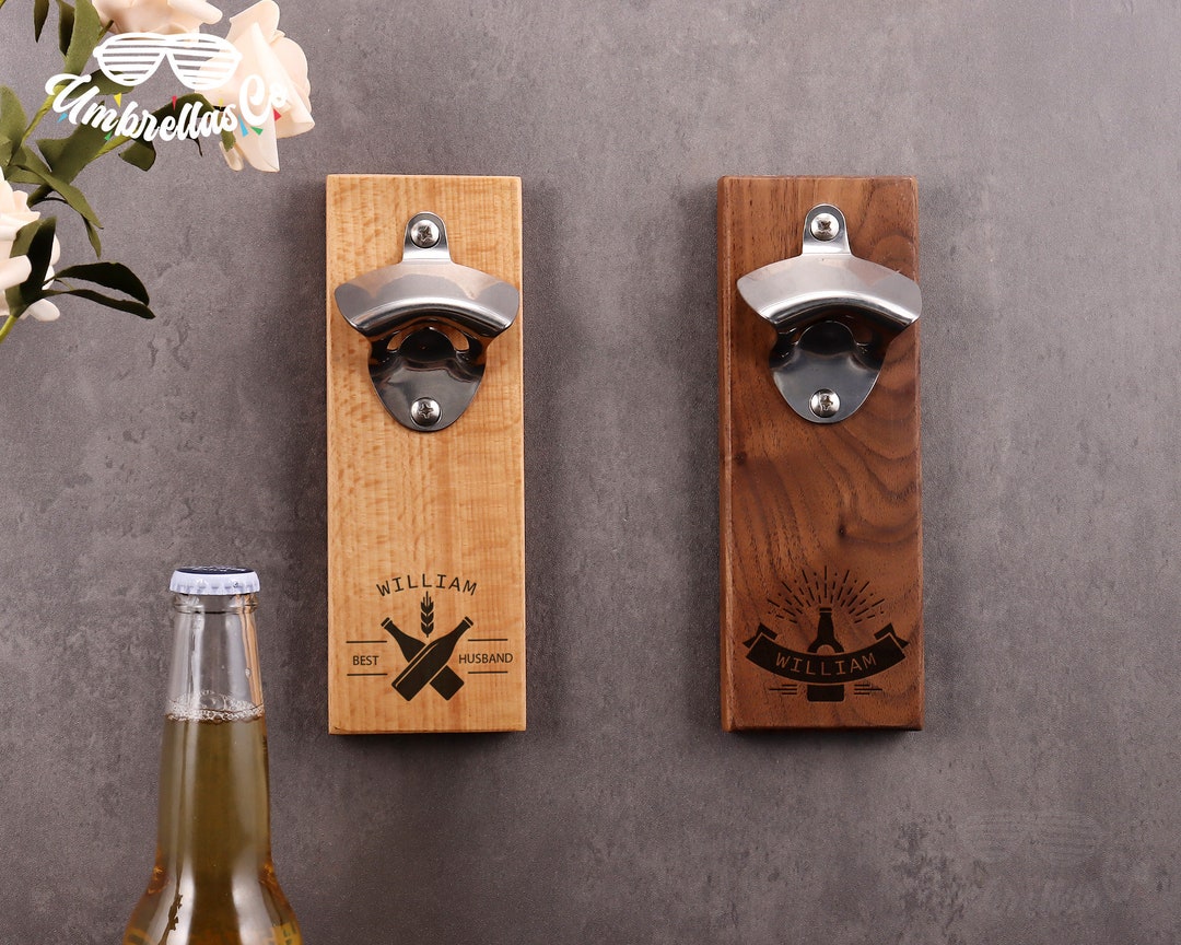 Personalized Wall Mounted Beer Bottle Opener Wall Mount Magnetic, Beer ...