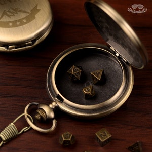 Engraved Pocket Watch Dice Tray - Roman Style Pocket Watch Shell, Metal ...