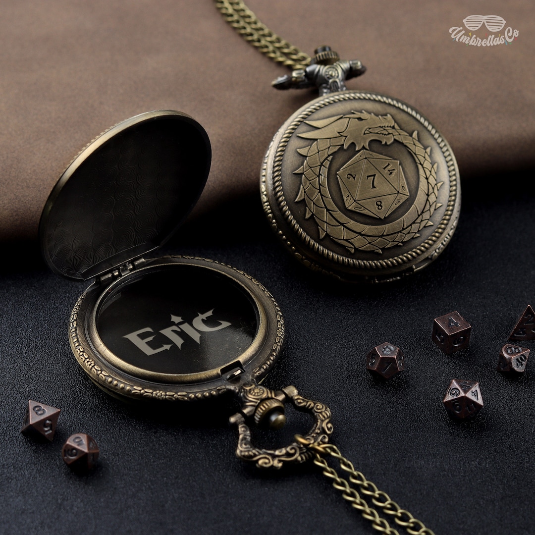 Custom Pocket Watch Dice Tray - Roman Style Pocket Watch Shell, Metal ...