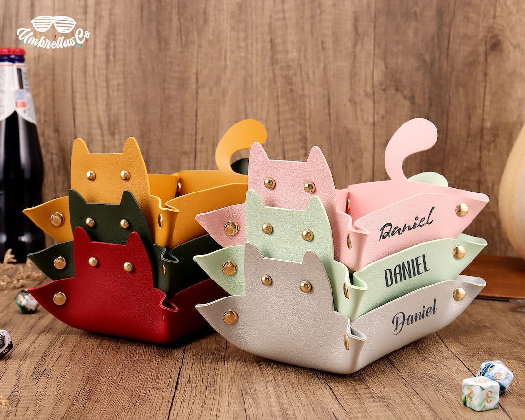 Personalized Cat Shaped Dice Tray - Cat Dice Rolling Tray, Cat Shape ...