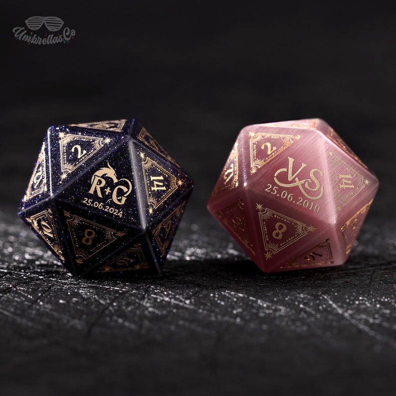 Personalised Wedding Dice - Stone Dice Set, Dnd Dice Set, Dnd Gifts ...
