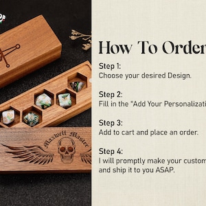 Personalized Wooden Dice Box - Dnd Gifts Engraved, Dice Storage Box ...