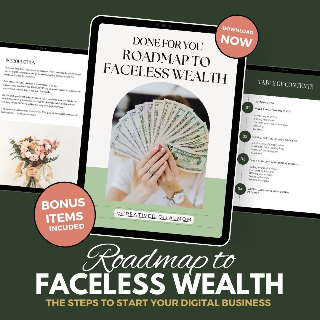 Roadmap to Faceless Wealth Guide With MRR and PLR Faceless Digital Marketing MRR Guide Faceless ...