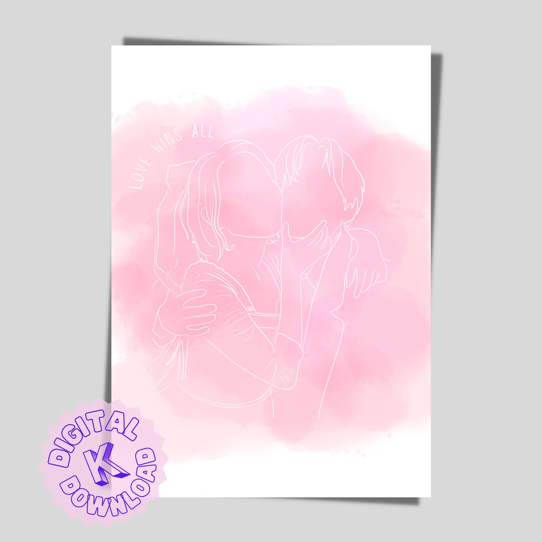 IU Love Wins All Inspired Digital Art Print, Kpop Line Art Printable ...
