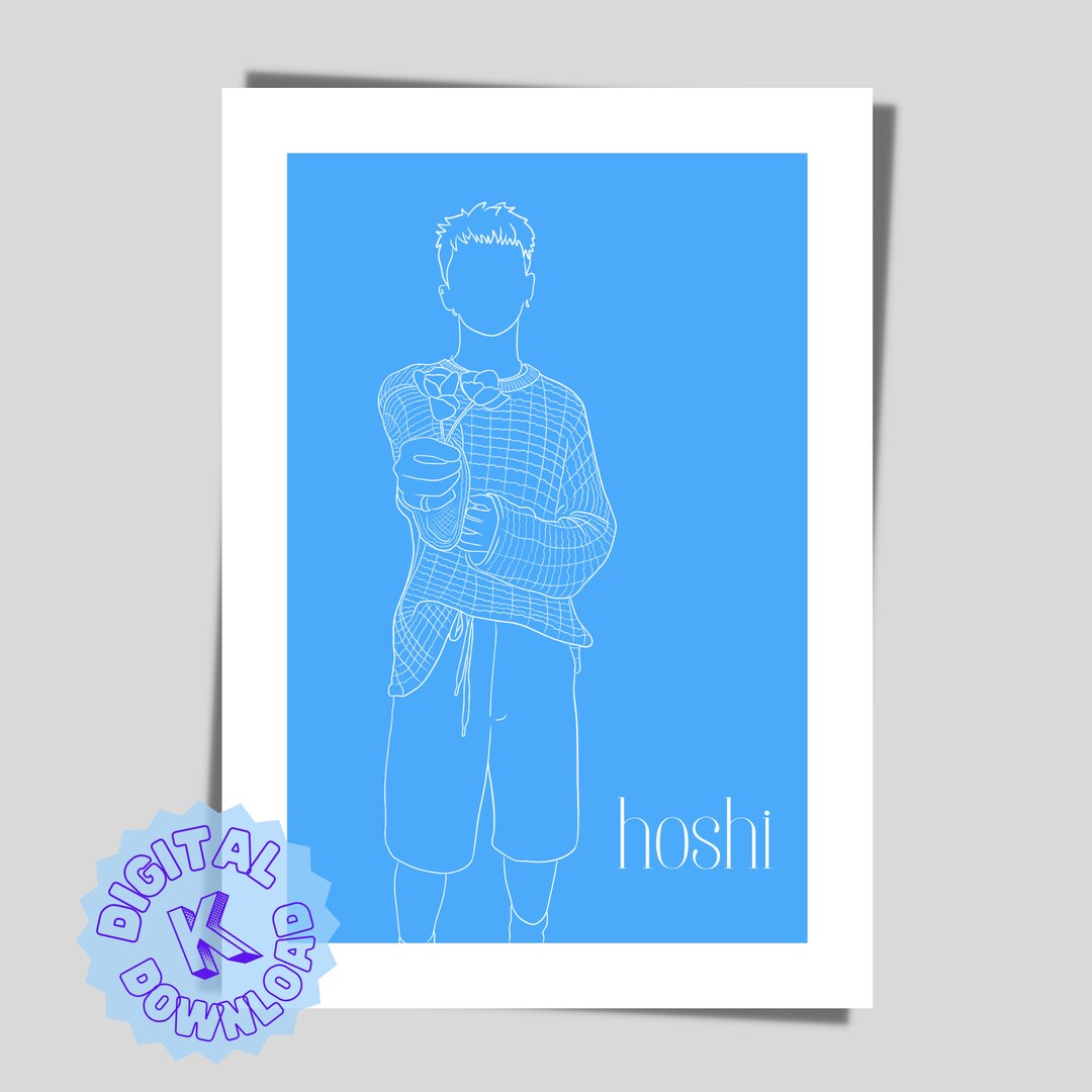 Seventeen Hoshi Inspired Digital Art Print, Kpop Printable Wall Art ...