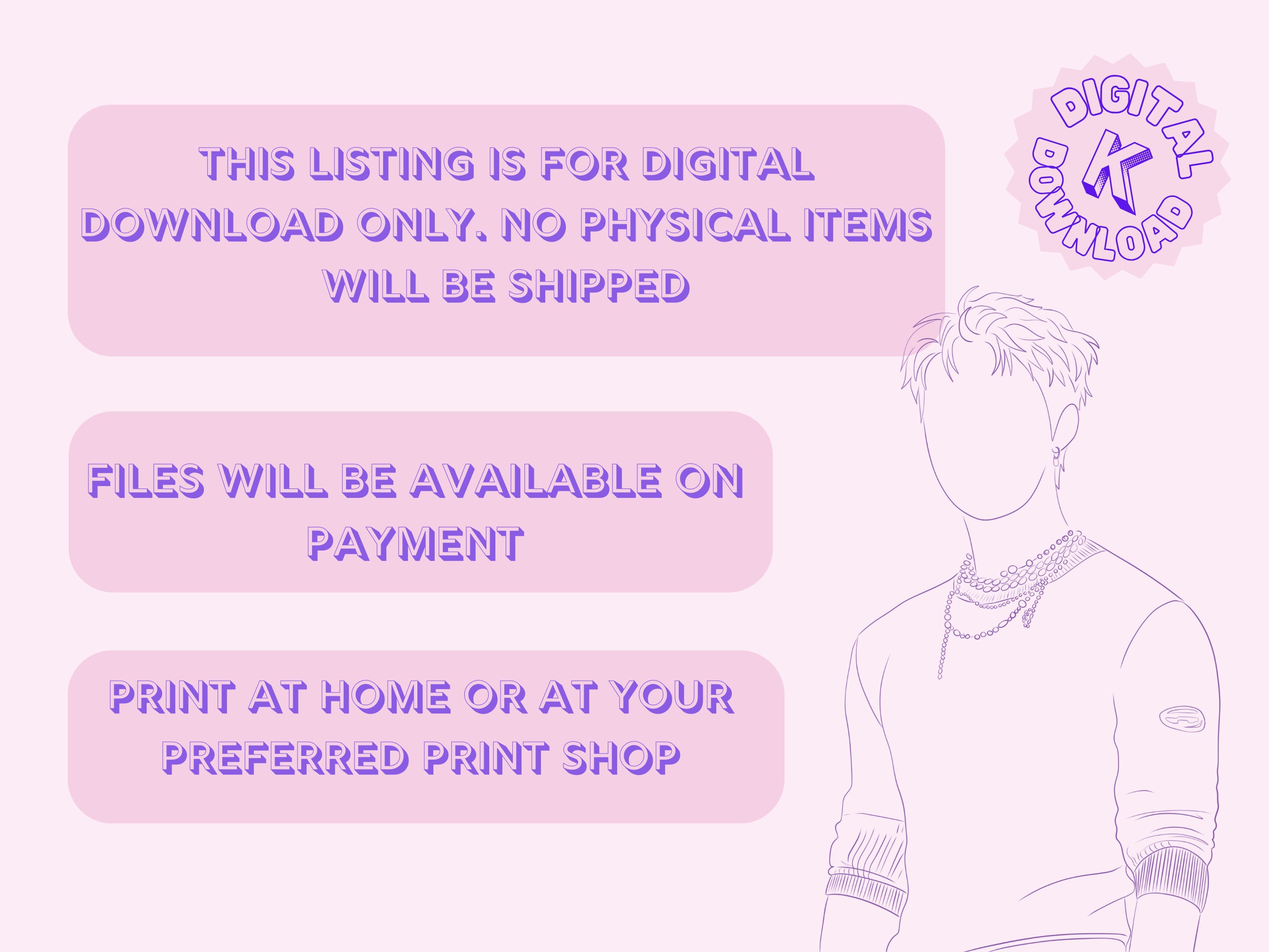 Mingi ATEEZ Inspired Digital Poster Kpop Line Art Printable - Etsy