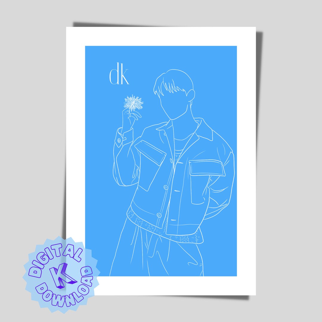 Seventeen DK Inspired Digital Art Print, Kpop Printable Wall Art Poster ...