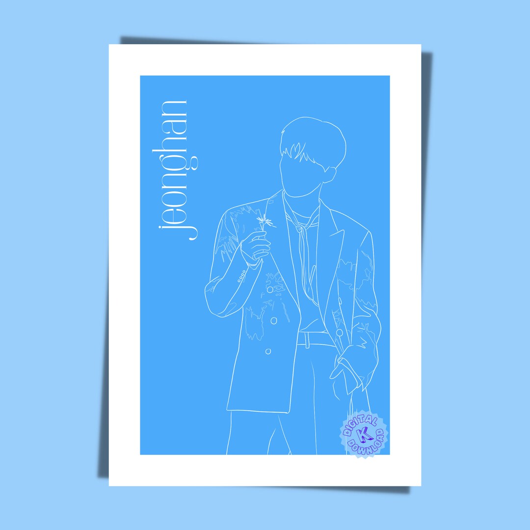 Seventeen Jeonghan Inspired Digital Art Print, Kpop Printable Wall Art ...
