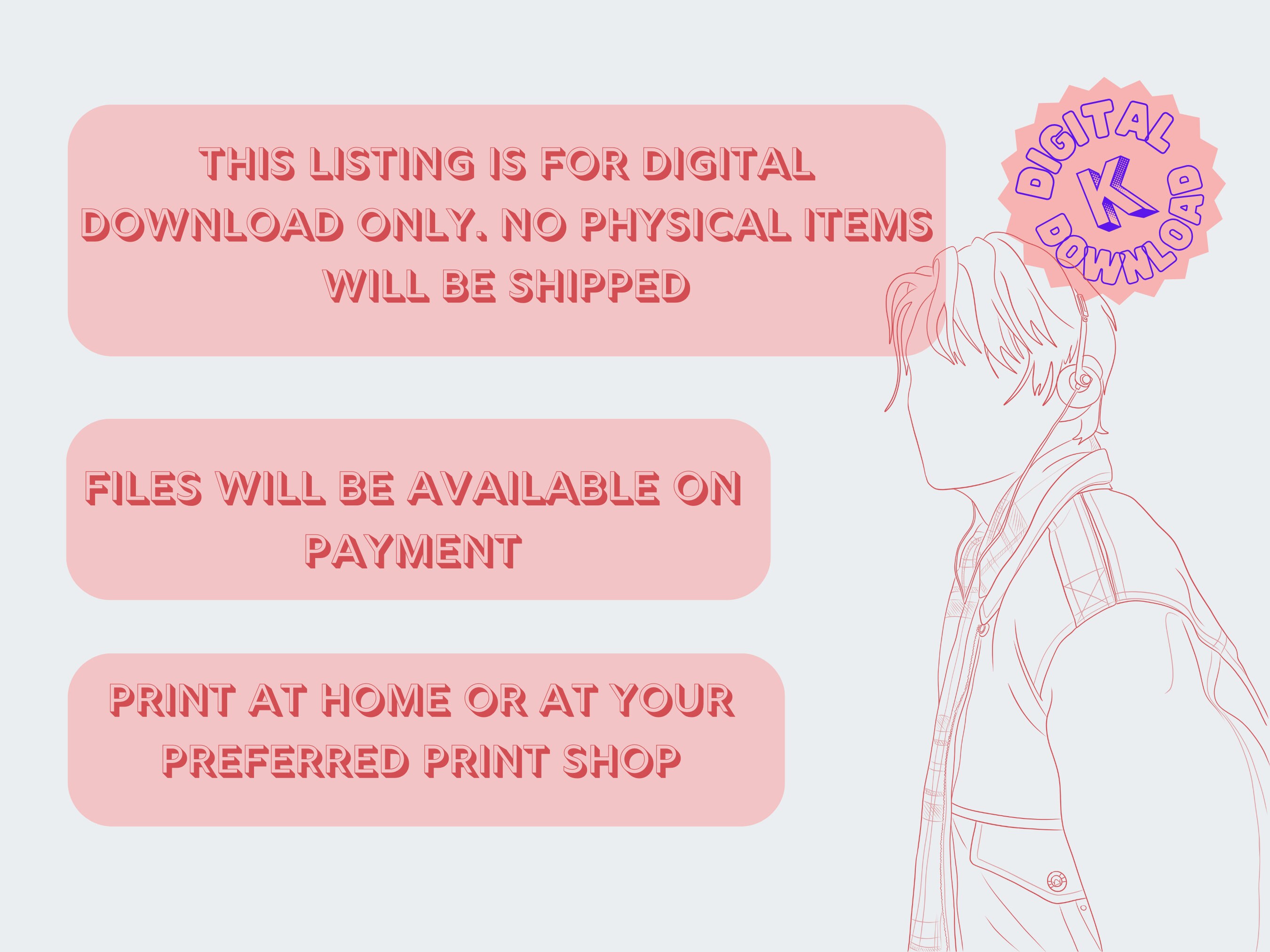BTS V Friends Inspired Digital Art Print, Kpop Line Art Printable, Kim ...