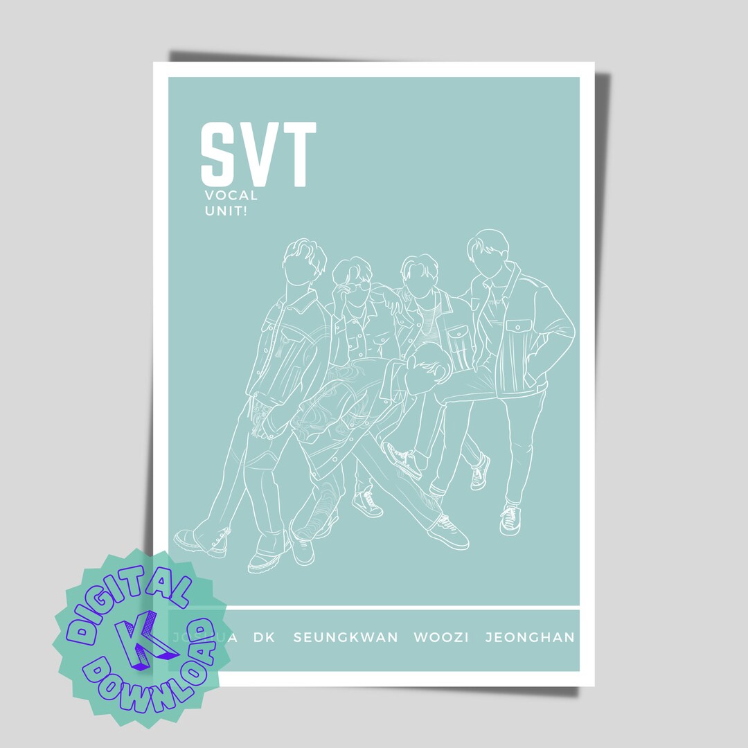 Seventeen Inspired Digital Art Print, SVT Vocal Unit Kpop Printable ...