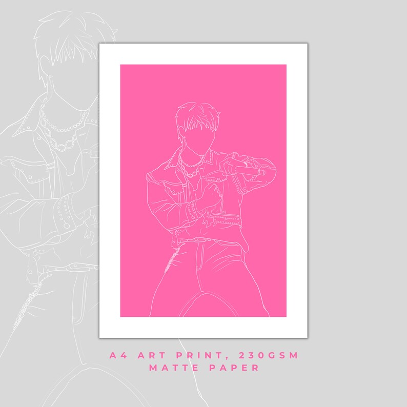ATEEZ Mingi Inspired Art Print, Kpop Line Art Poster, Song Mingi Themed ...