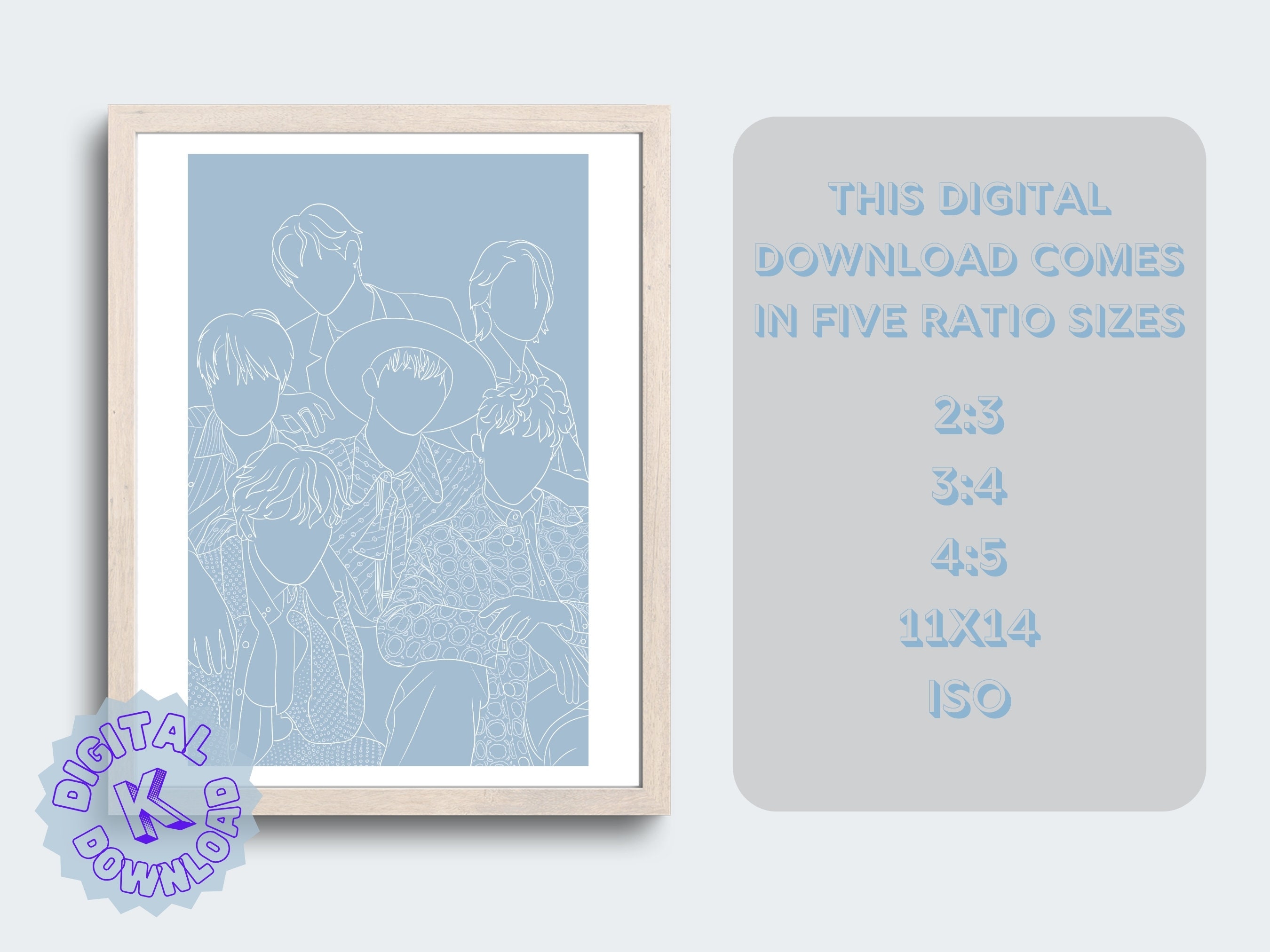 P1harmony Inspired Digital Line Art Print, Kpop Printable Poster, Gift ...