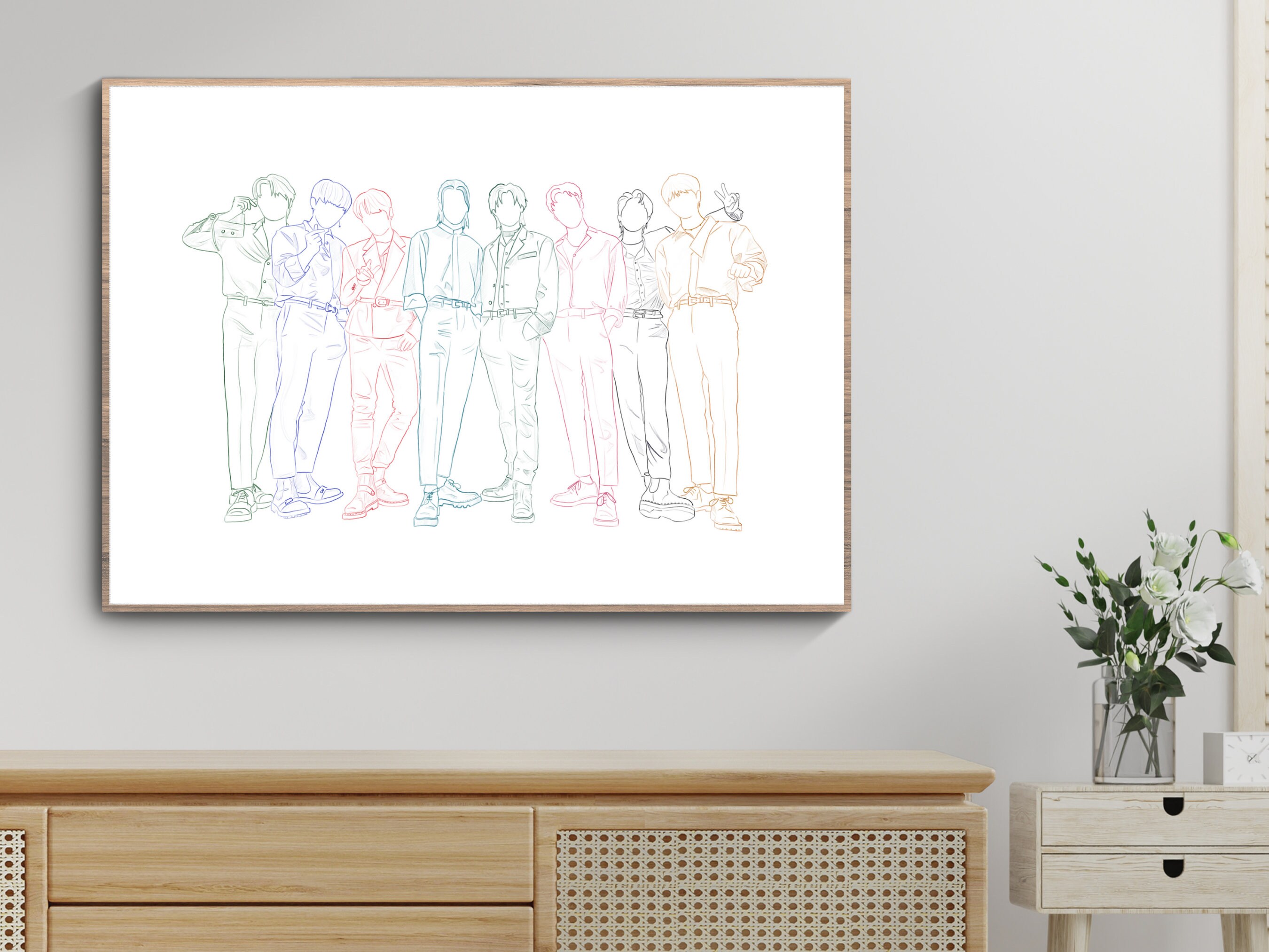 Stray Kids Inspired Digital Art Print Kpop Line Art - Etsy