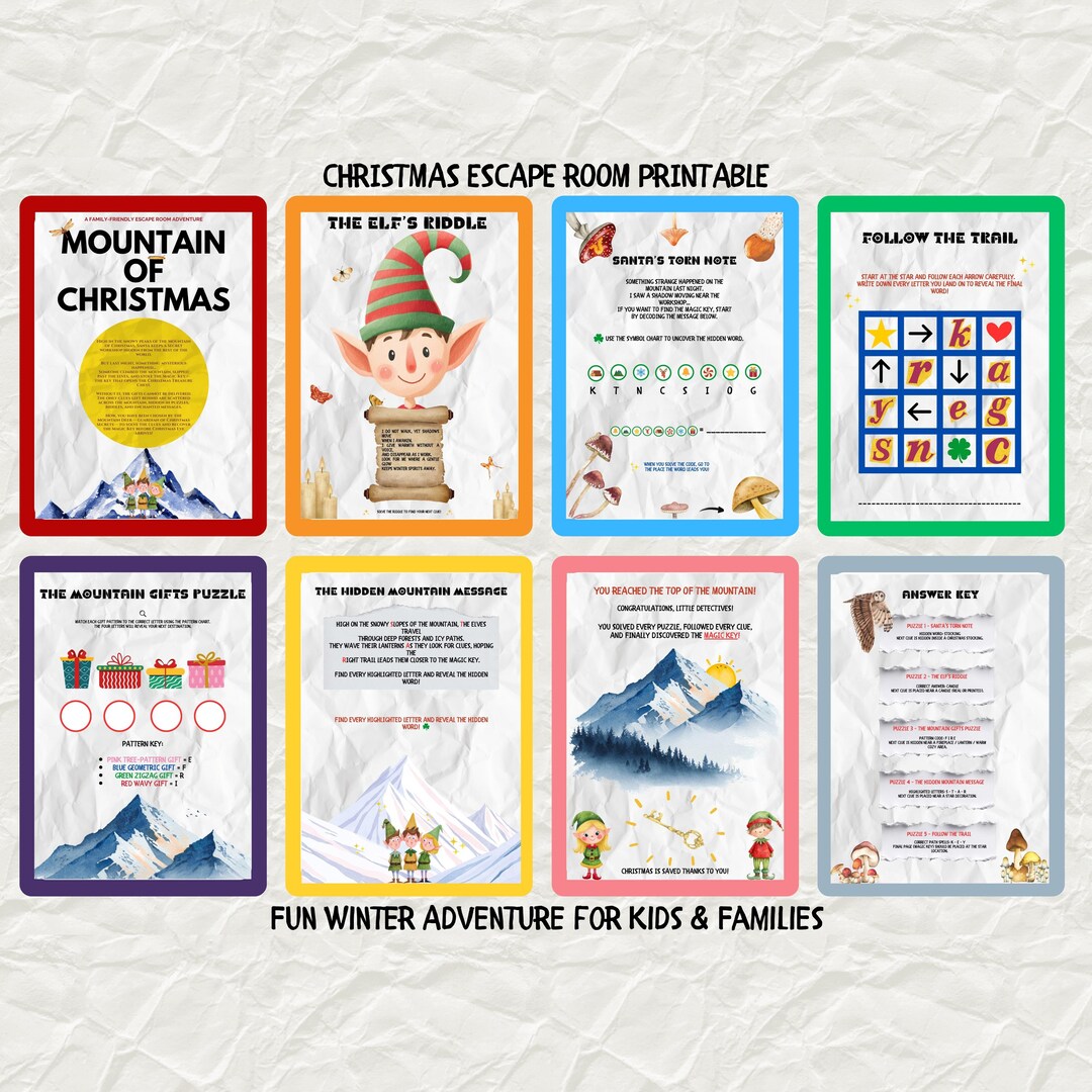 Christmas Escape Room Printable | Kids Holiday Game | Winter Puzzle ...