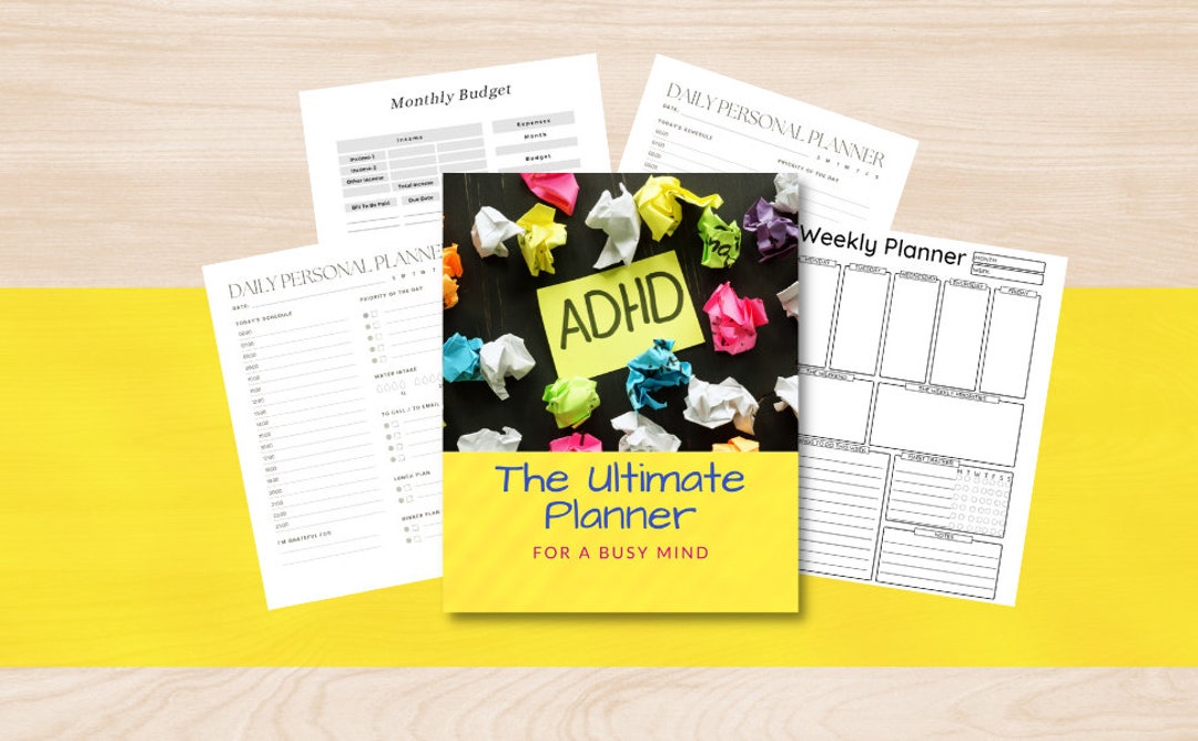 ADHD ADULT PLANNER, Adhd Daily Weekly Monthly Goals Setting, Priorities ...