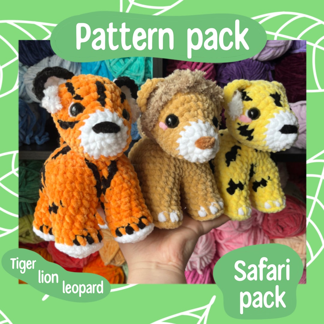 Safari Animals Pattern, Crochet Tiger Pattern, Lion Crochet Pattern ...