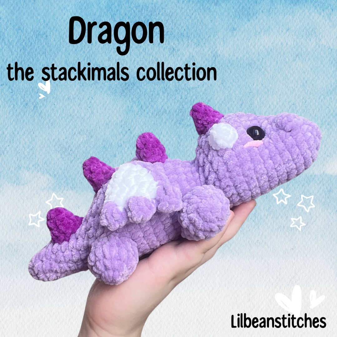 Stackimals Dragon Crochet Pattern: Lilbeanstitches Tutorial (PDF) - Etsy