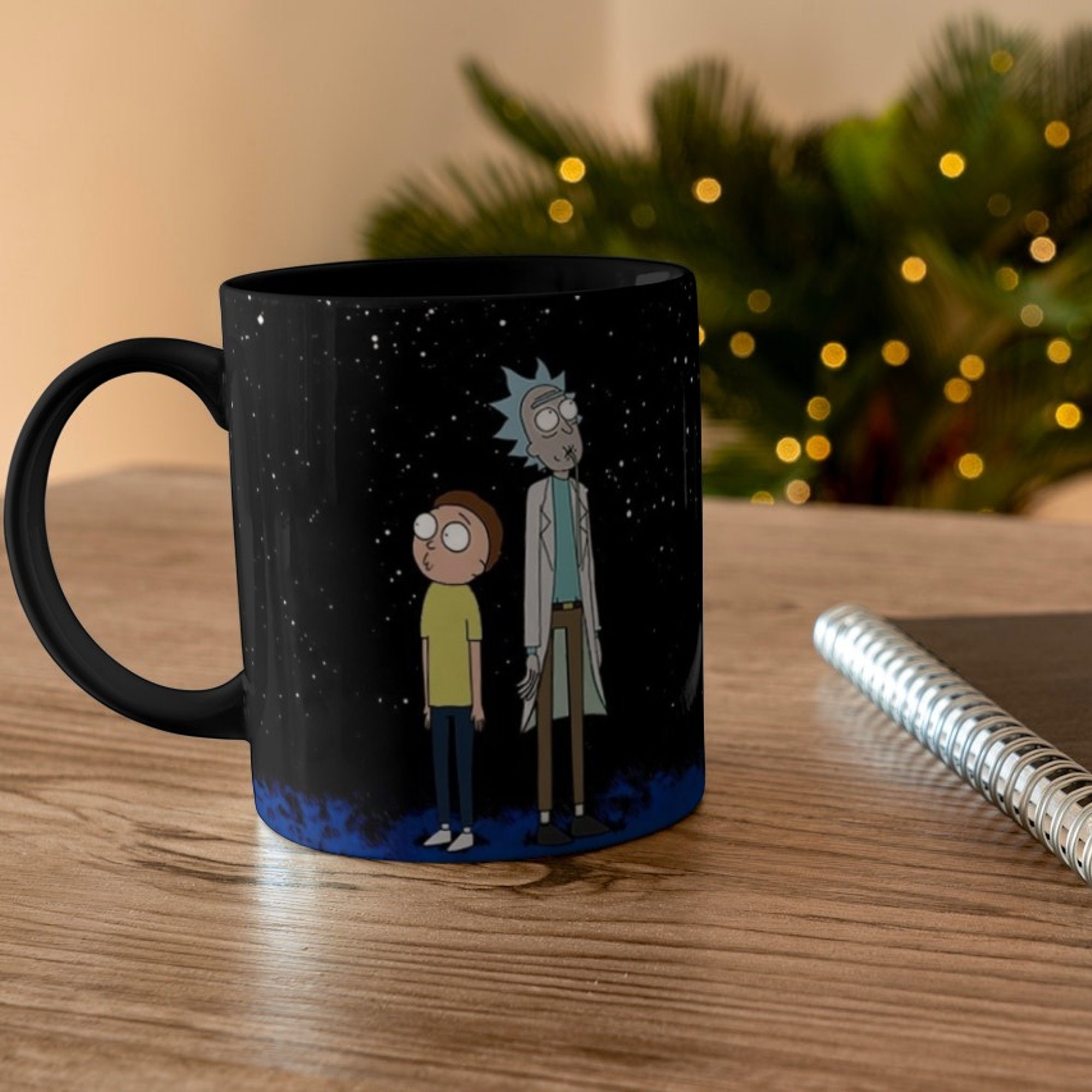 Rick and Morty Mugs, Black Mugs, Black Cups, Rick & Morty Cups, Ceramic ...