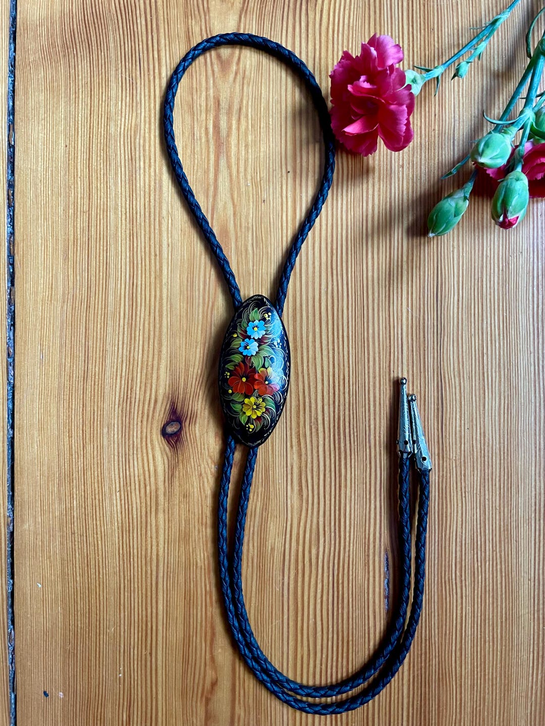 Vintage Hand-painted Russian Brooch Bolo - Etsy
