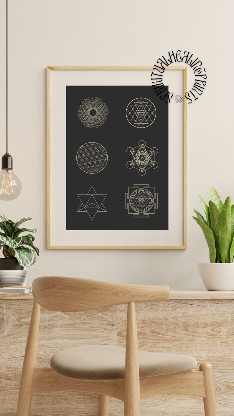 Holy Geometry Poster Sacred Spiritual Healing Artwork - Etsy