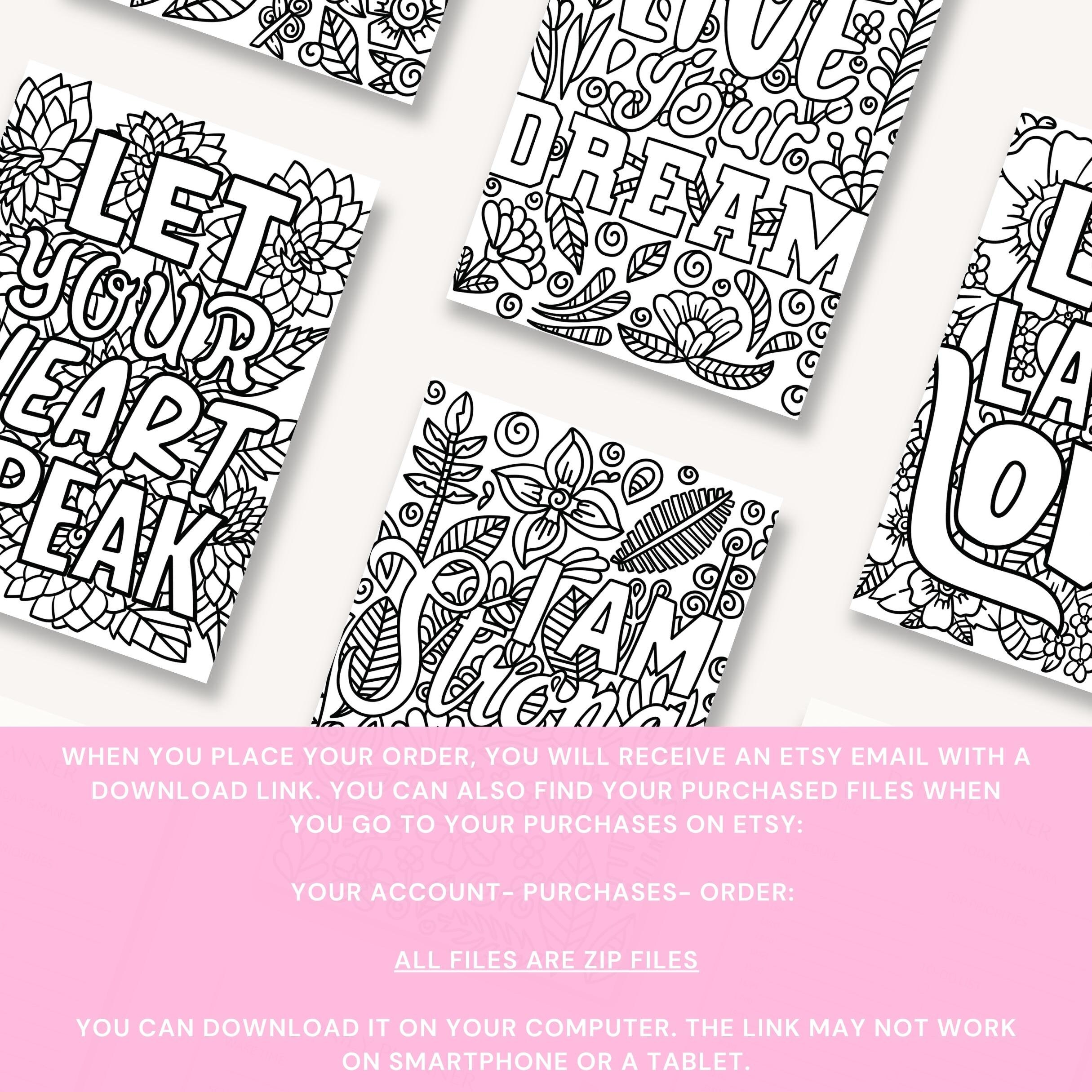 25 Positive Quotes Colouring Pages, Coloring Activities Worksheets ...