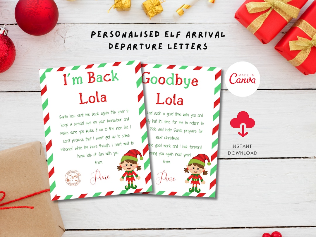 Editable Elf Letter Elf Welcome Letter Elf Arrival Letter Elf Goodbye ...