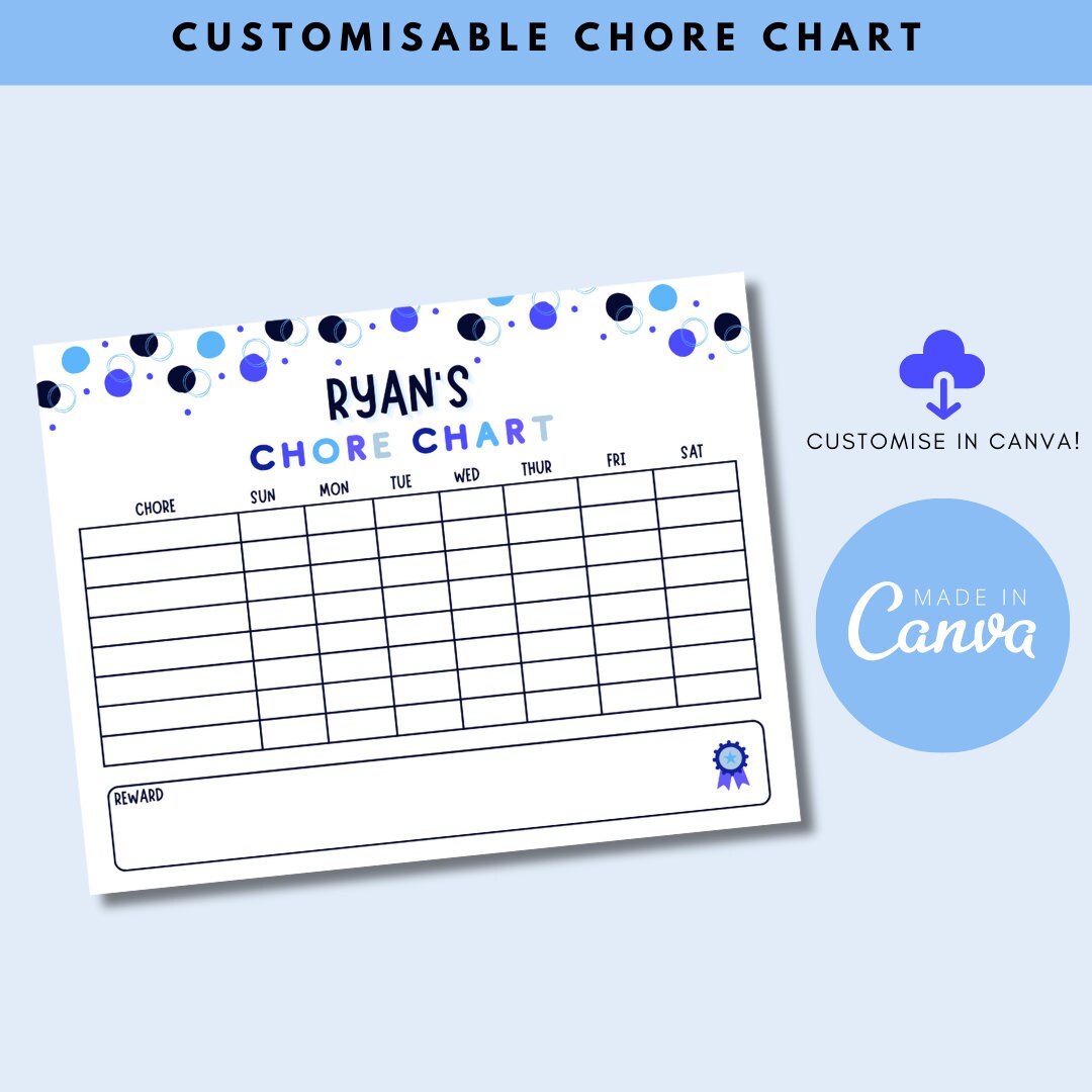 Chore Chart for Kids | Chore Chart Printable | Chore Chart for Kids ...