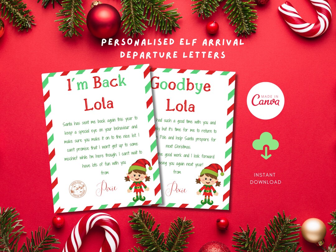 Editable Elf Letter Elf Welcome Letter Elf Arrival Letter Elf Goodbye ...