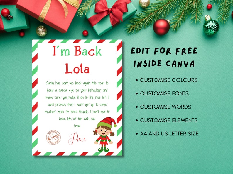Editable Elf Letter Elf Welcome Letter Elf Arrival Letter Elf Goodbye ...