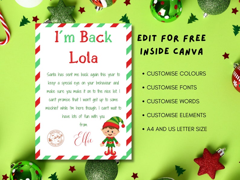 Editable Elf Letter Elf Welcome Letter Elf Arrival Letter - Etsy