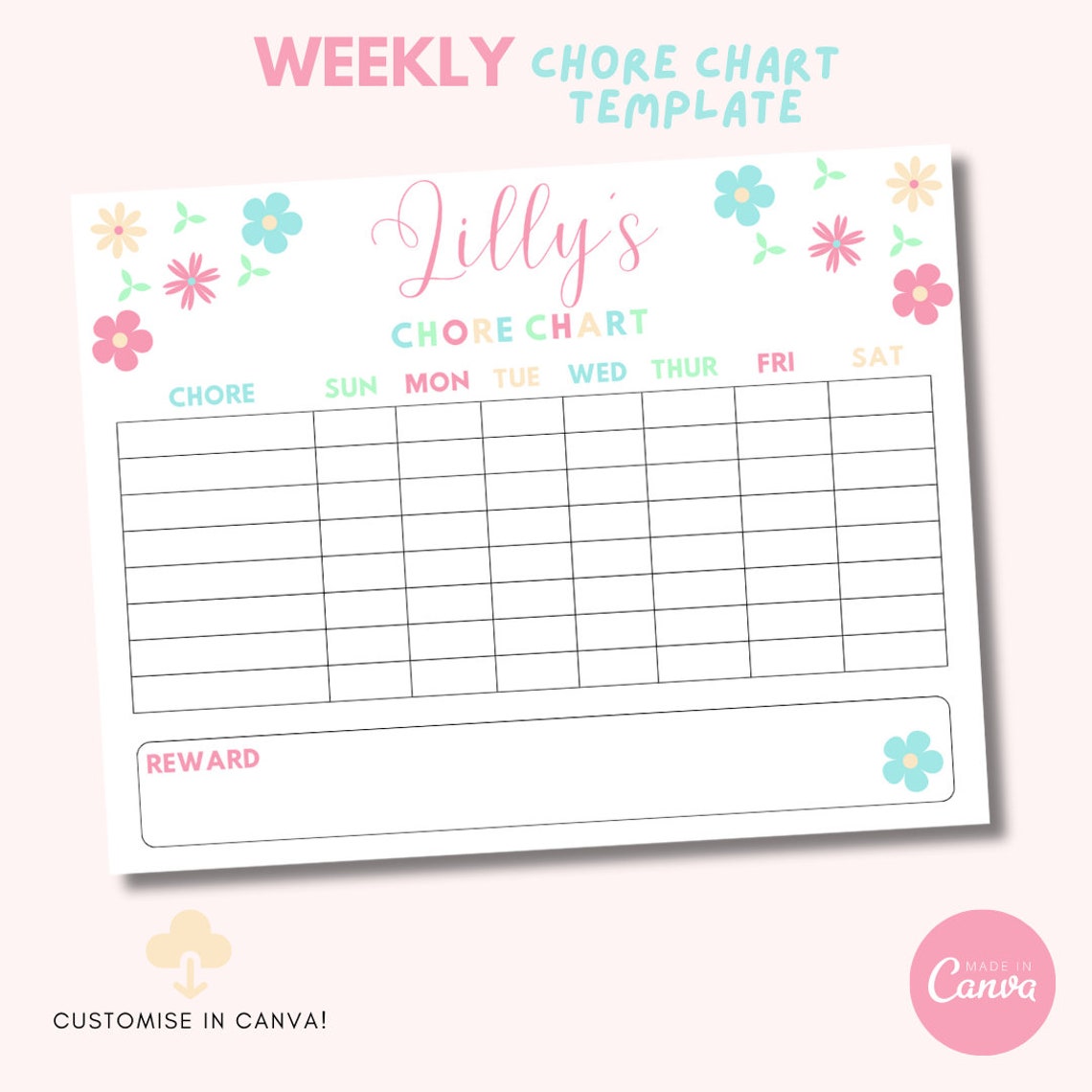 Chore Chart for Kids | Chore Chart Printable | Chore Chart for Kids ...