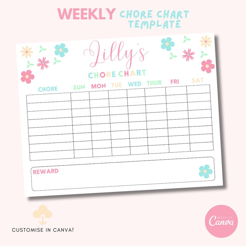 Chore Chart for Kids | Chore Chart Printable | Chore Chart for Kids ...