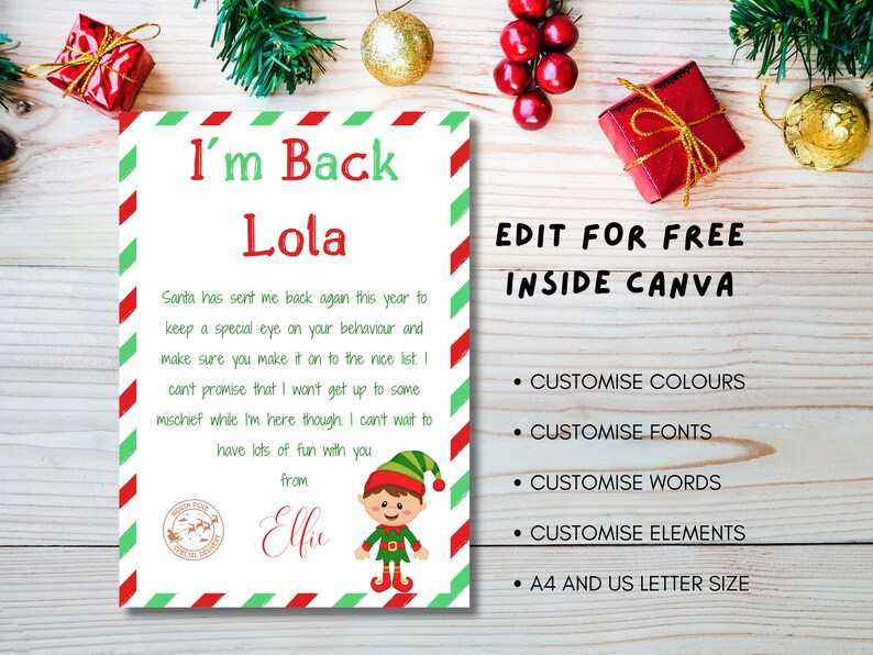 Editable Elf Letter Elf Welcome Letter Elf Arrival Letter - Etsy