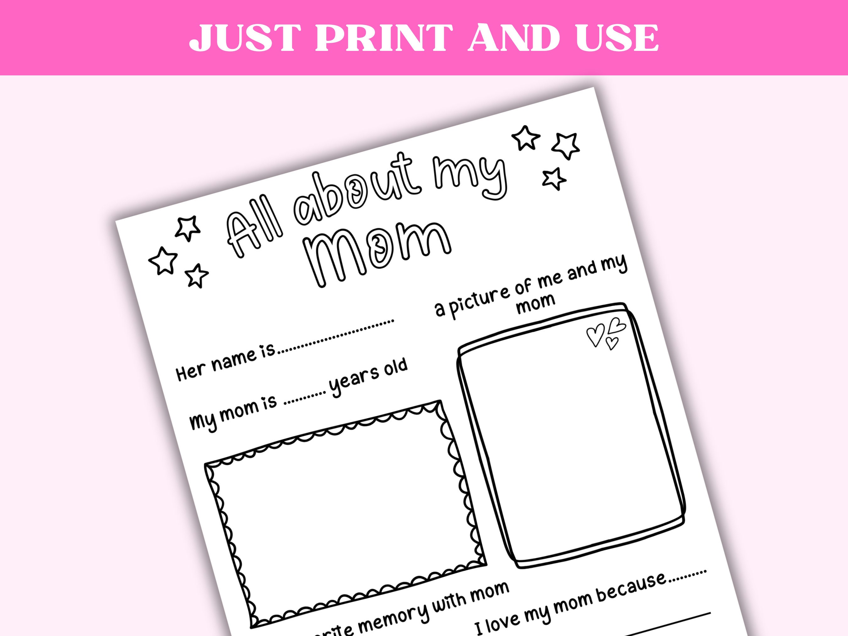 Mother's Day Activity | Mom Activity for Kids | Mom Colouring Page ...