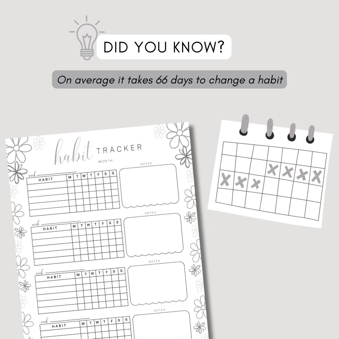 Habit Tracker Printable Monthly Habit Tracker Habit Tracker Year Goal ...
