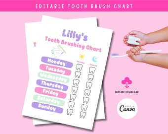 Brushed Teeth Chart Printable Brushed Chart Kids Printable - Etsy