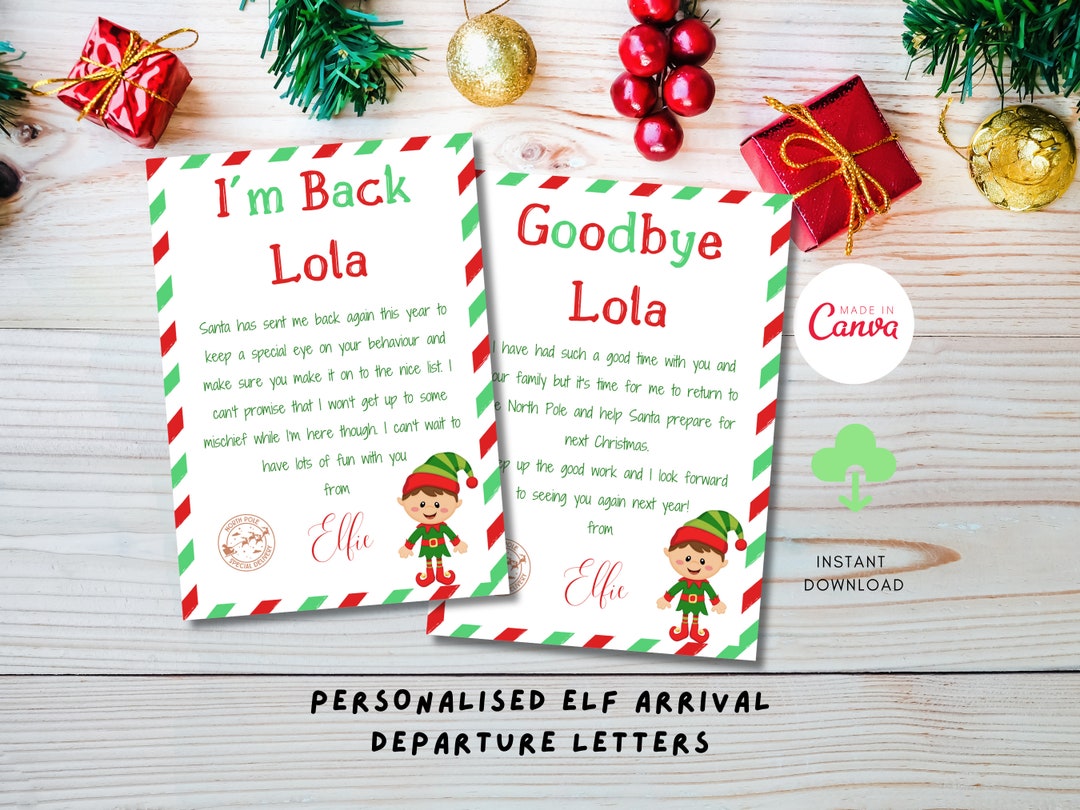 Editable Elf Letter Elf Welcome Letter Elf Arrival Letter Elf Goodbye ...