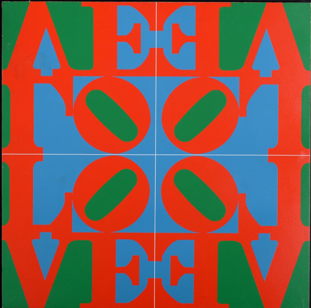 Robert Indiana love, 1967 Rare Pop Art Screenprint Mounted on Wood ...