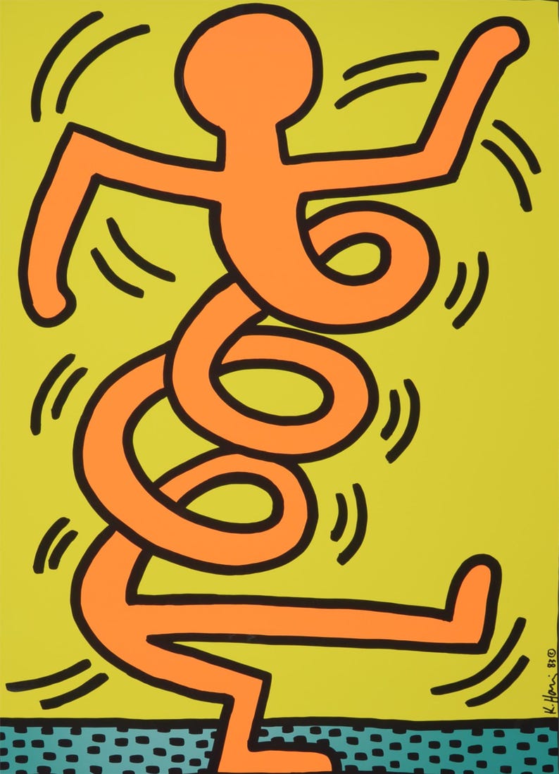 Keith Haring - Keith Haring Rare Lithograph - Haring Artwork - Vintage ...